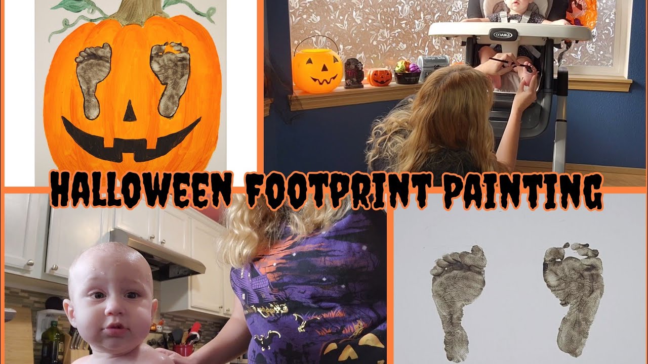 Halloween Craft: Footprint Pumpkin Painting 🎃 - YouTube