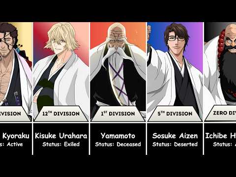 Every Gotei 13 Captain in Bleach