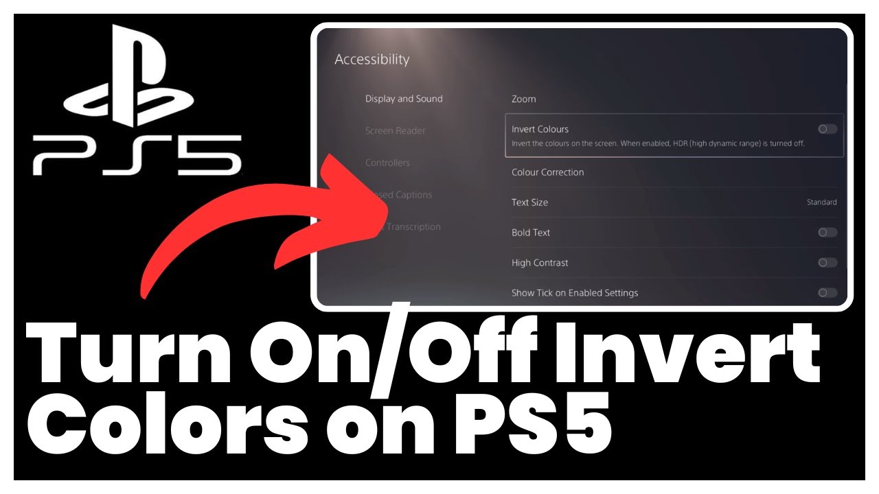 How to Turn On/Off Invert Colors on PS5 - YouTube