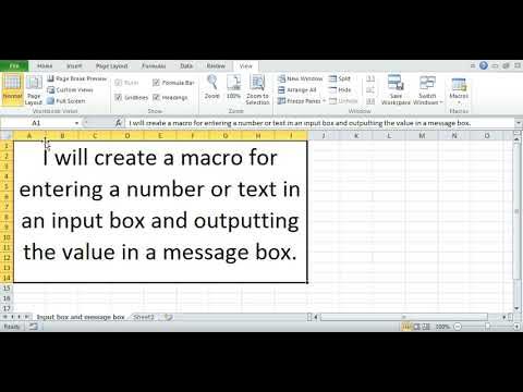 Excel VBA Input Box, Message Box and Assign Macro Button - YouTube