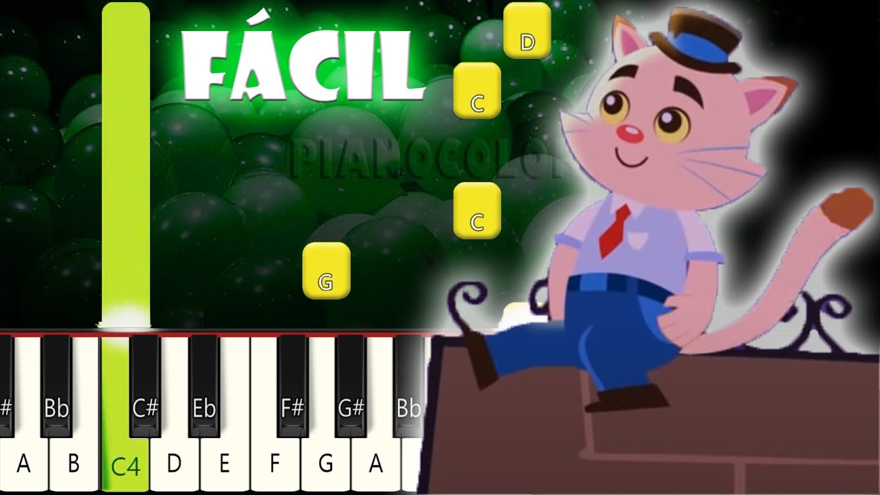 Estaba el señor Don Gato | Piano Tutorial FÁCIL | Cover | Karaoke - YouTube