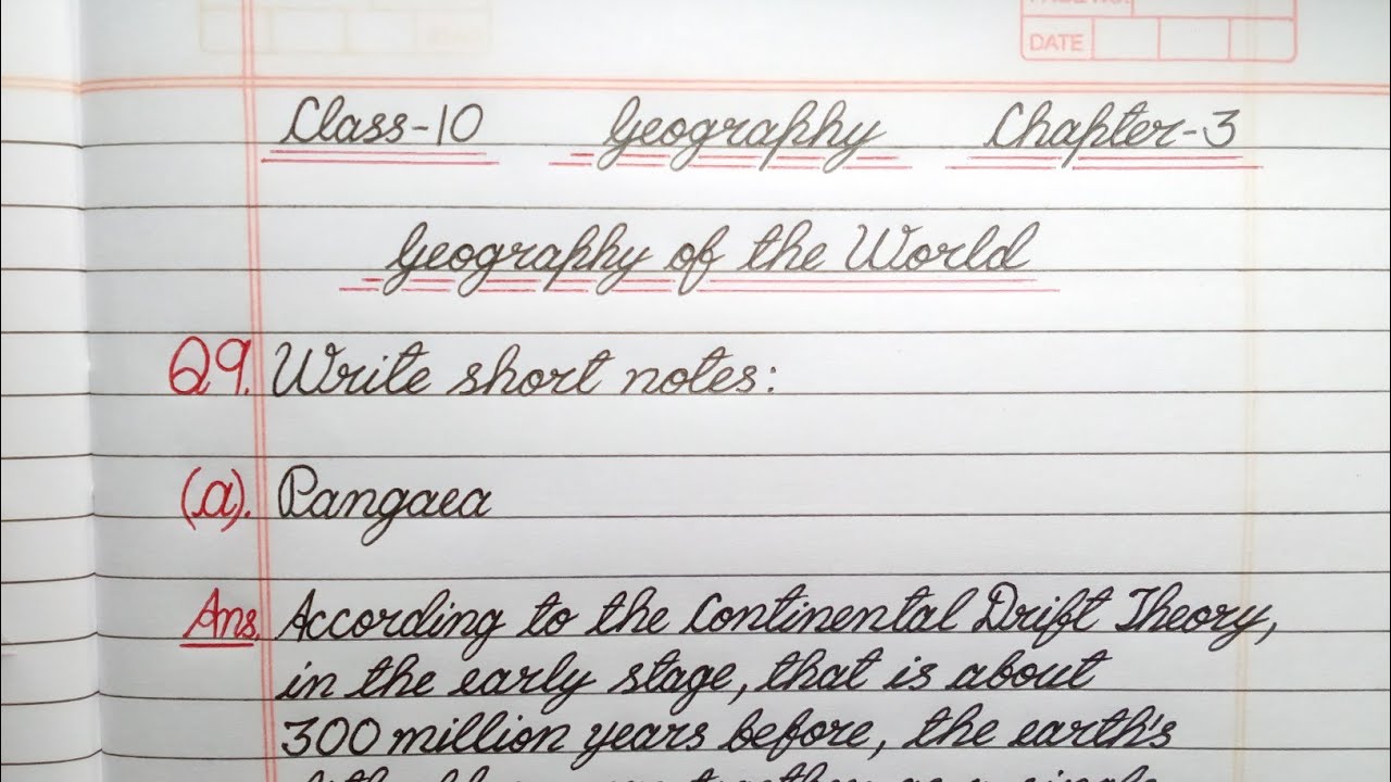 Write short notes : Pangaea / Class 10 / Geography / Chapter 3 ...
