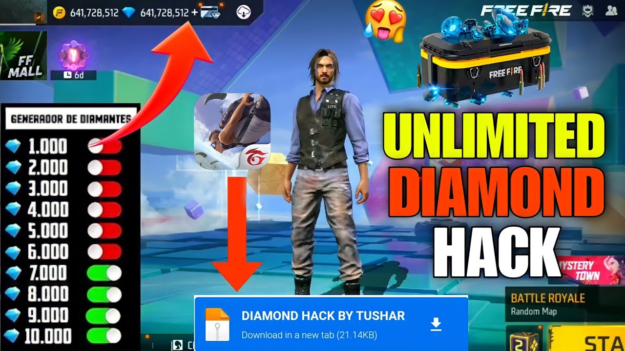 FREE FIRE DIAMOND HACK || FREE FIRE NEW MOD MENU OB40 || UNLIMITED ...