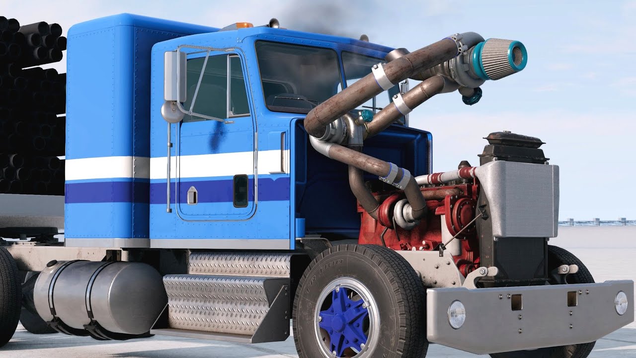 Triple Compound Turbos On A Semi Truck! BeamNG. Drive - YouTube