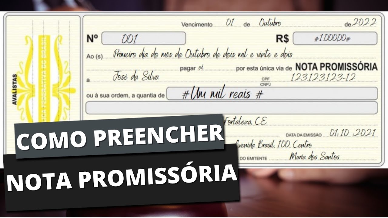 Como Preencher Uma Nota Promissória Retoedu