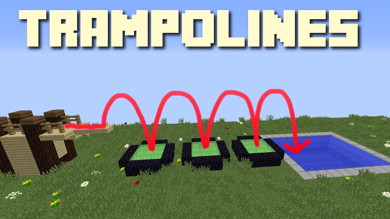 Minecraft: Hoe maak je een TRAMPOLINE-ZWEMBAD-PARKOUR? (Redstone) - Survival Machines - YouTube