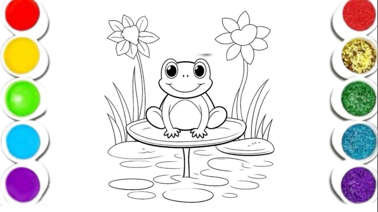 Frog 🐸 Drawing, Painting, Coloring for Kids and Toddlers # ...