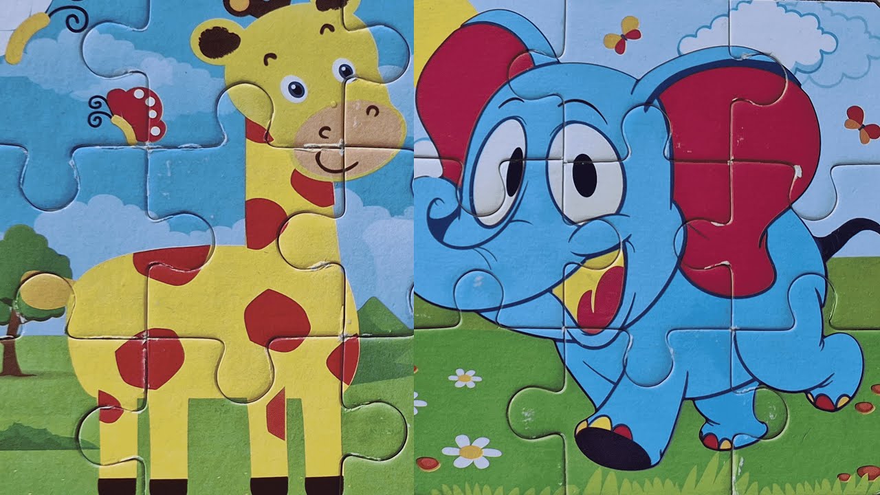 Jerapah & Gajah || Menyusun Puzzle Jerapah & Gajah #puzzle # ...