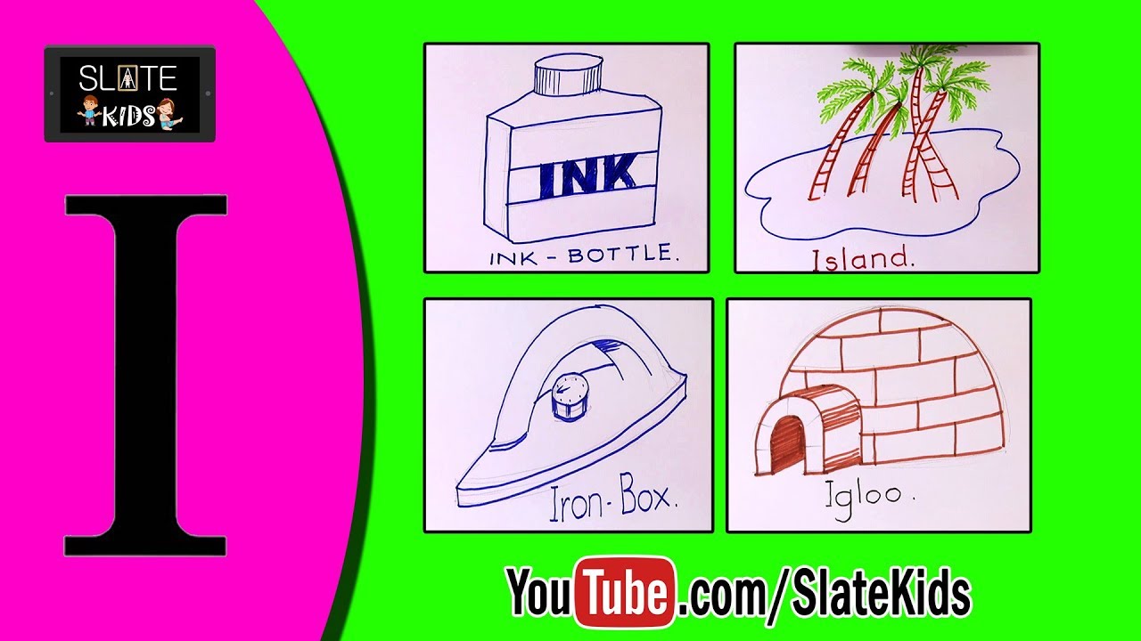 How To Draw Alphabet "I" In Stencil Style | Pencil Sketch of Alphabet ...