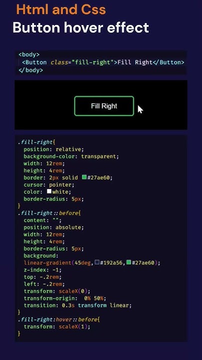 Button sweep to right Hover effect using HTML and CSS #html #css #js #button #hover #animation ...