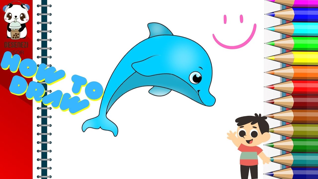 How to draw a DOLPHIN very easy TUTORIAL | Cum sa desenezi un delfin ...