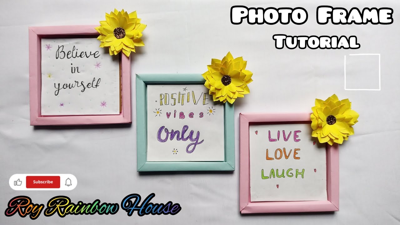 Paper Frame making at home। Paper Frame tutorial 🖼️ #craft #papercraft ...