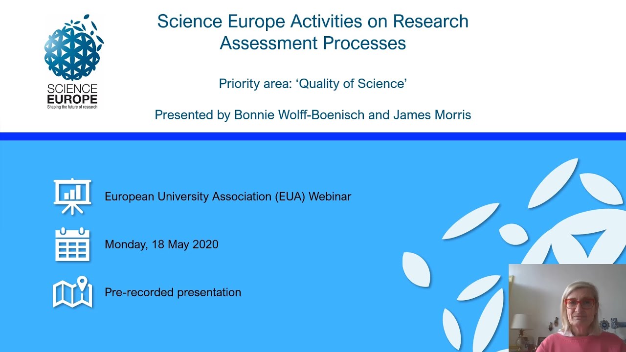 Science Europe activities on research assessment – Bonnie Wolff-Boenisch and James Morris - YouTube