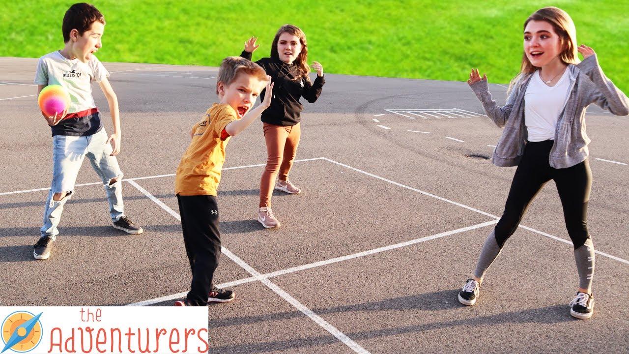 Kids Playing Four Square