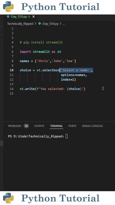 Creating Dropdown Selectors In Streamlit Web App Python Tutorial Youtube
