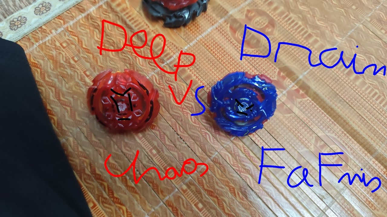 deep chaos (red ver) vs drain fafnir(blue ver)/beyblade - YouTube