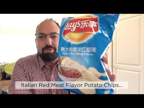 Lay's China Italian Red Meat Flavor Potato Chips Review - YouTube