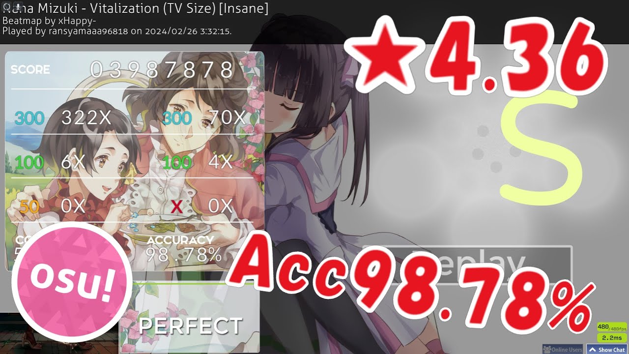 [Osu!] 戦姫絶唱シンフォギアG - 水樹奈々 - Vitalization (TV Size) [Insane] - YouTube