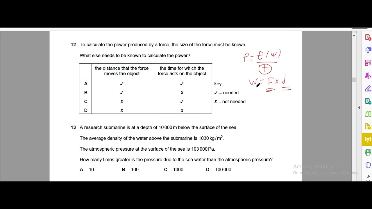 igcse physics cambridge ol - solving p2 v2 nov 2020 - YouTube