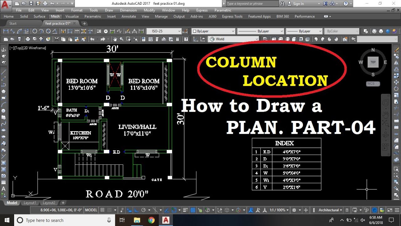 COLUMN LOCATION AutoCAD 2D Basics Draw A Simple Floor Plan Fast column-location-autocad-2d-basics-draw-a-simple-floor-plan-fast