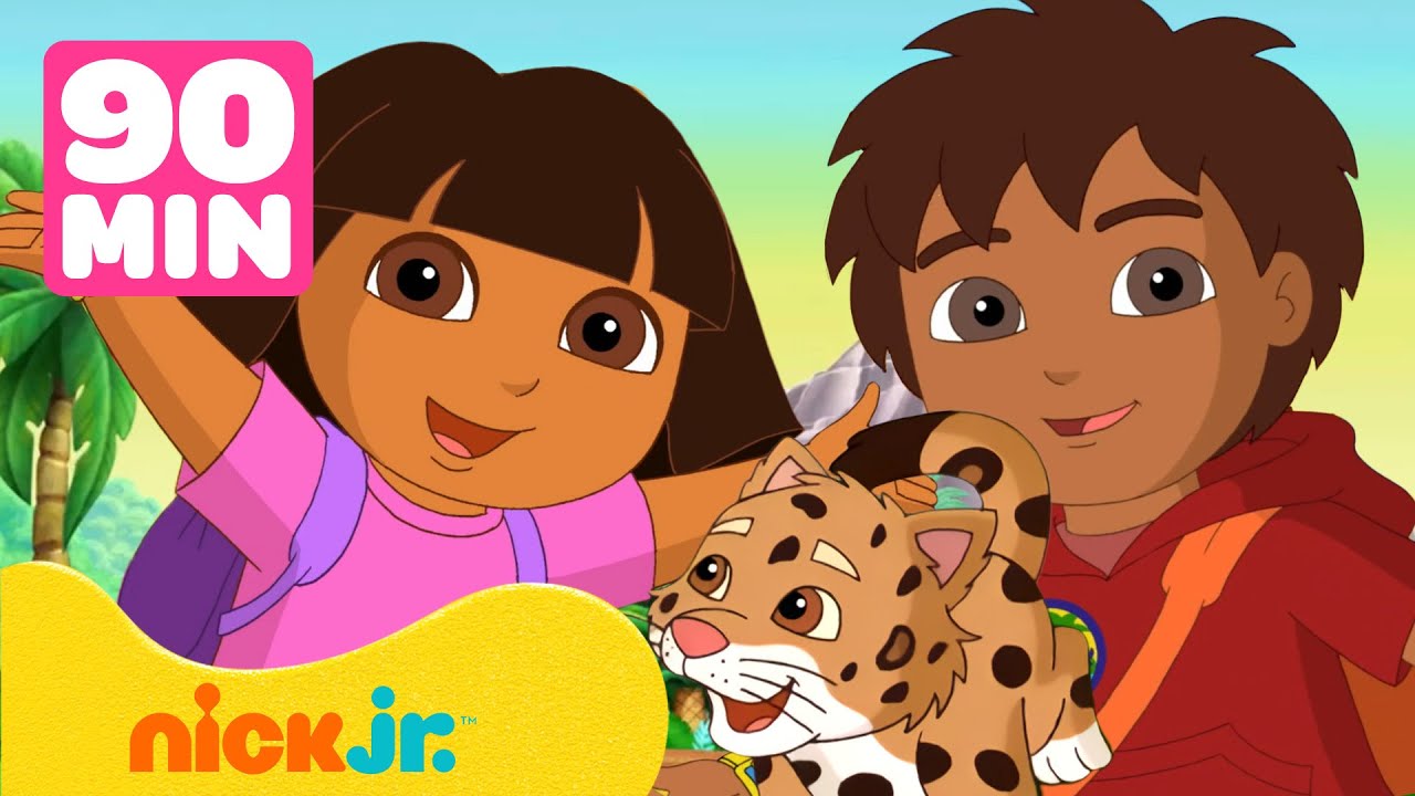 Dora the Explorer | Dora & Diegos mutige Baby-Jaguar-Rettungen! 😺 90 Minuten | Nick Jr ...