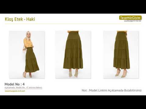 Haki Kloş Etek - Tesettür Etek Modelleri