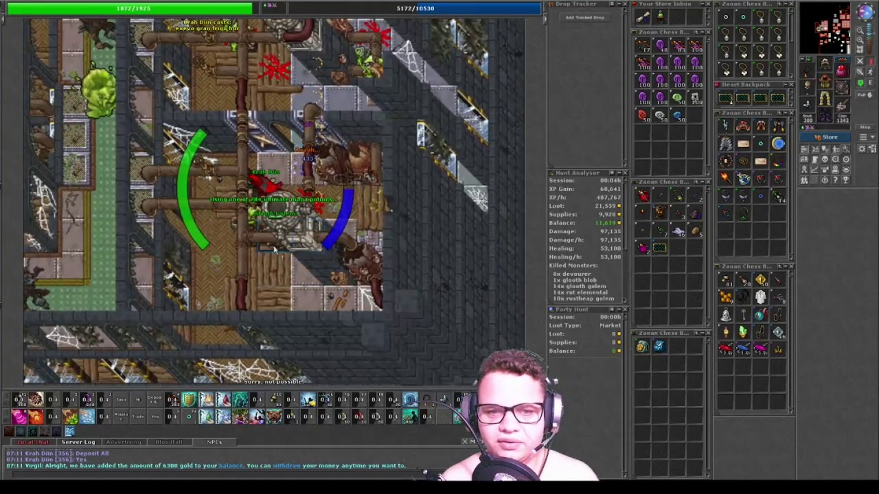 Tibia. Dicas Bestiary: 100 charms pts. Glooth Factory. ED/MS 350+ - YouTube