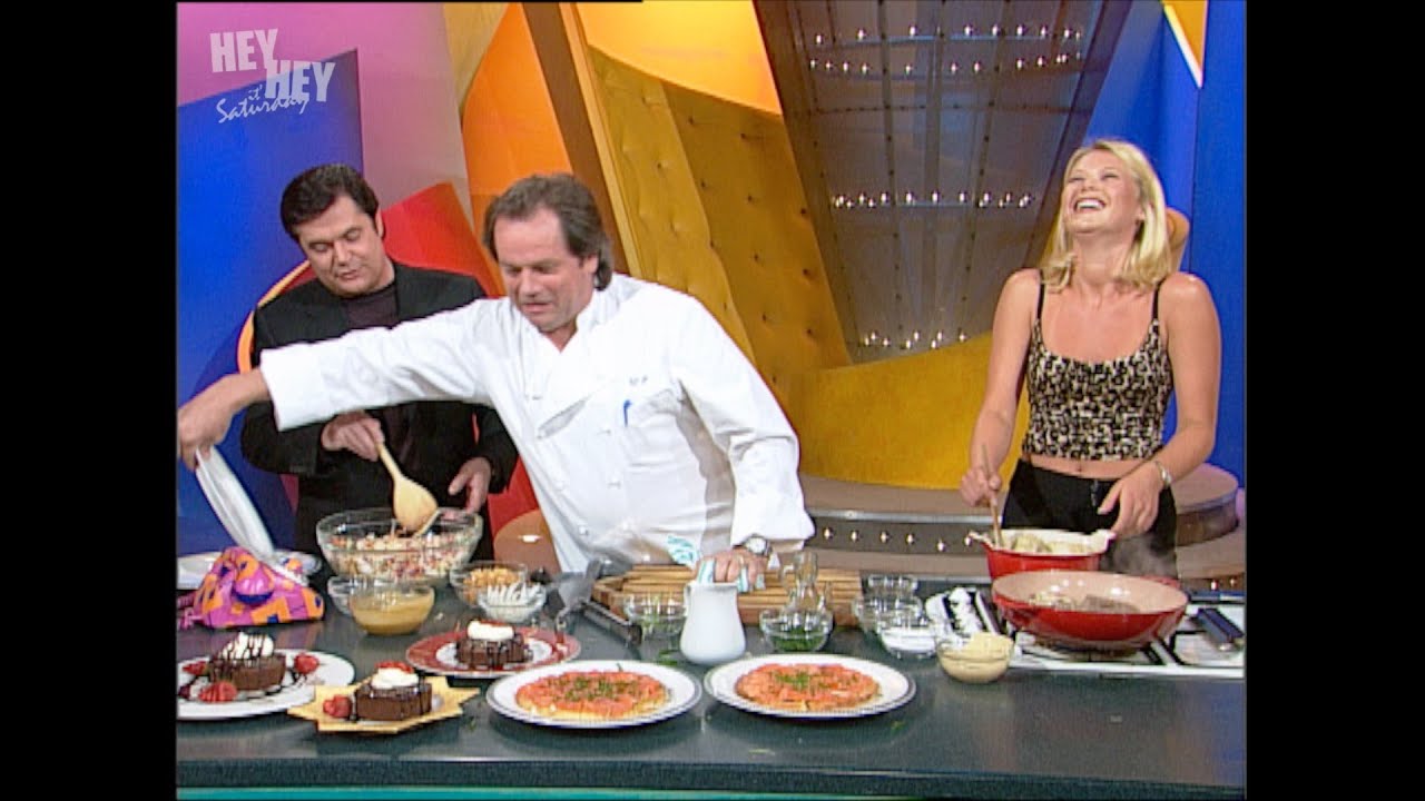 WOLFGANG PUCK ROASTS DICKIE KNEE! | Hey Hey it's Saturday | 1997 - YouTube