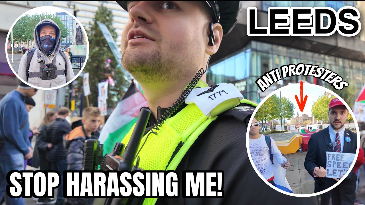 ANTI Palestinian PROTESTERS in LEEDS! STOP harassing ME! - YouTube
