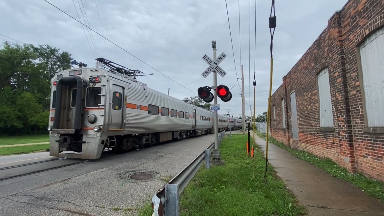 South Shore Commuter Train - 10th Street Railroad Crossing, Michigan ...