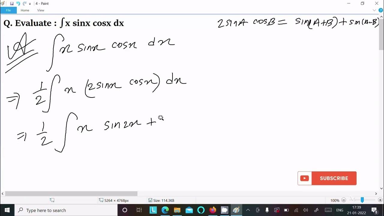 Integrate x sinx cosx dx - YouTube
