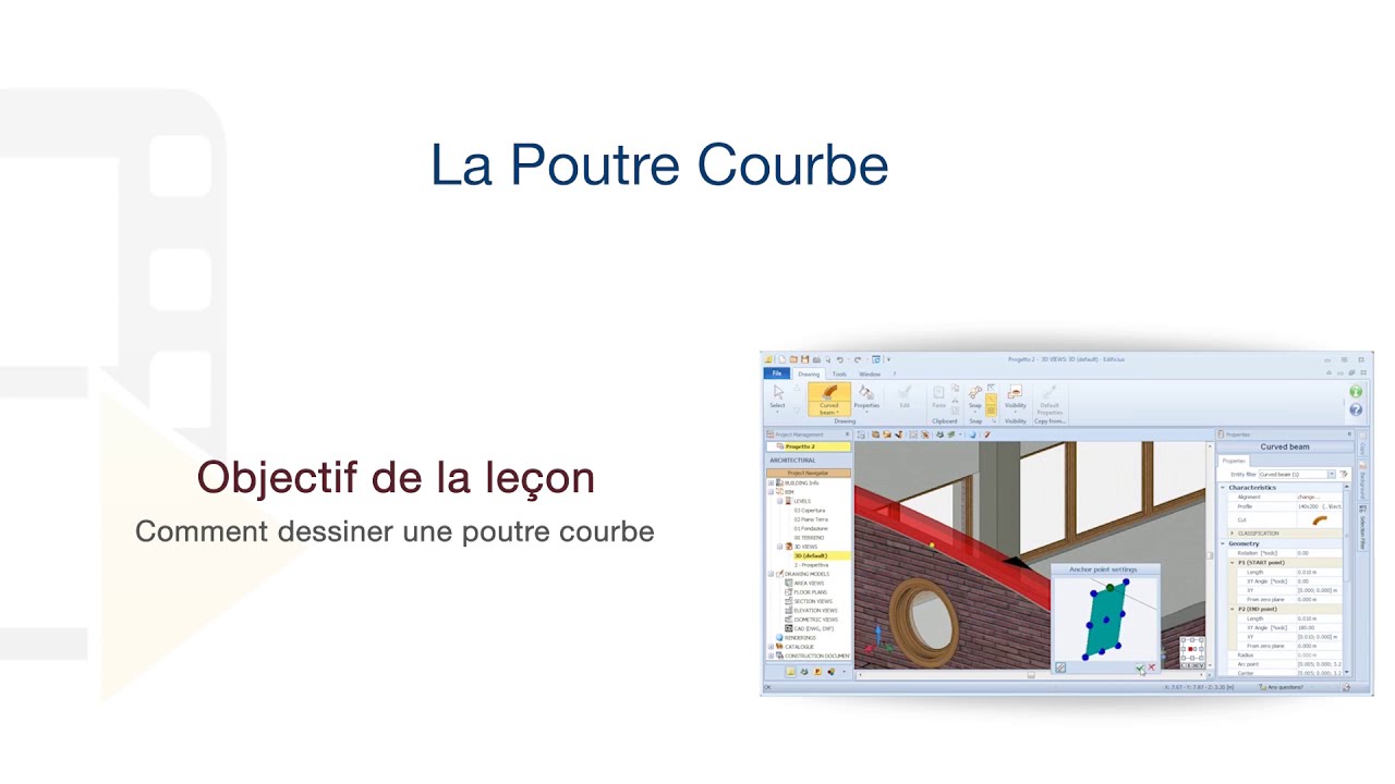 Tutoriel Vidéo de Edificius - La Poutre Courbe - ACCA software - YouTube