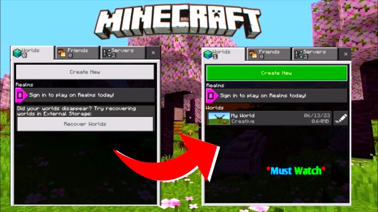 How To Recover Our Minecraft Pocket Edition Worlds And All Data *Must ...
