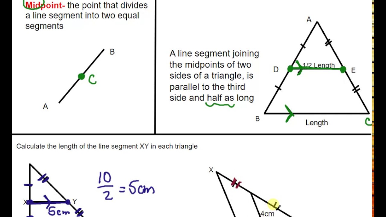 MPM1D 7.4 Midpoints and Medians in Triangles Video 1 - YouTube