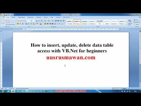 how to insert update delete table access with vb net - YouTube
