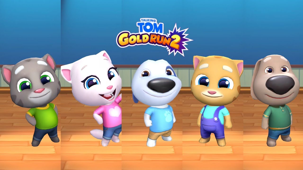 Talking Tom Time Rush Tom vs Angela vs Hank vs Ginger vs Ben Android Gameplay - YouTube