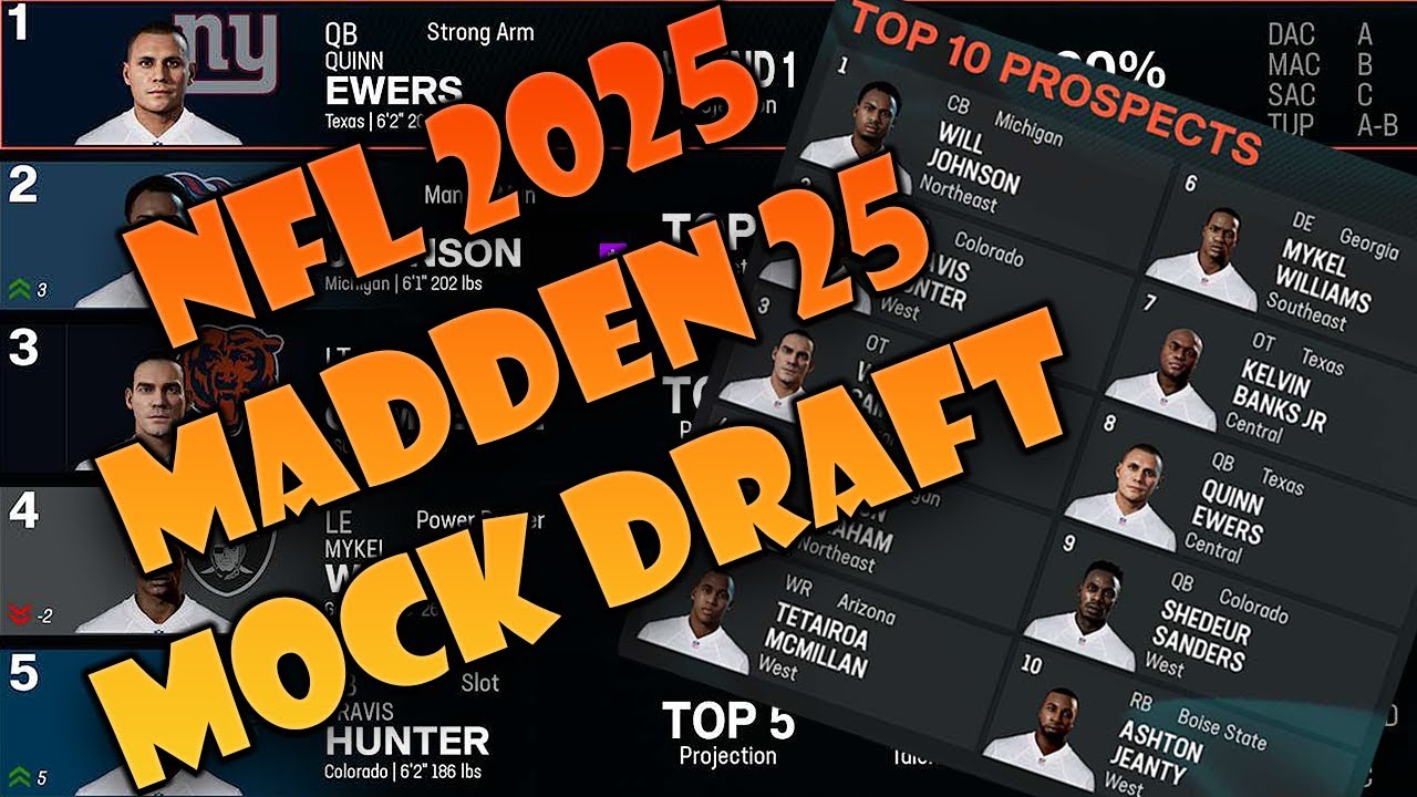Madden 25 MOCK DRAFT vs a REAL NFL MOCK DRAFT! - YouTube