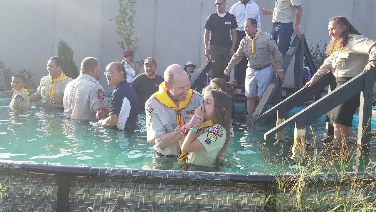 Adrianna Keating Baptism - Oshkosh Pathfinder Camporee 2019 - YouTube