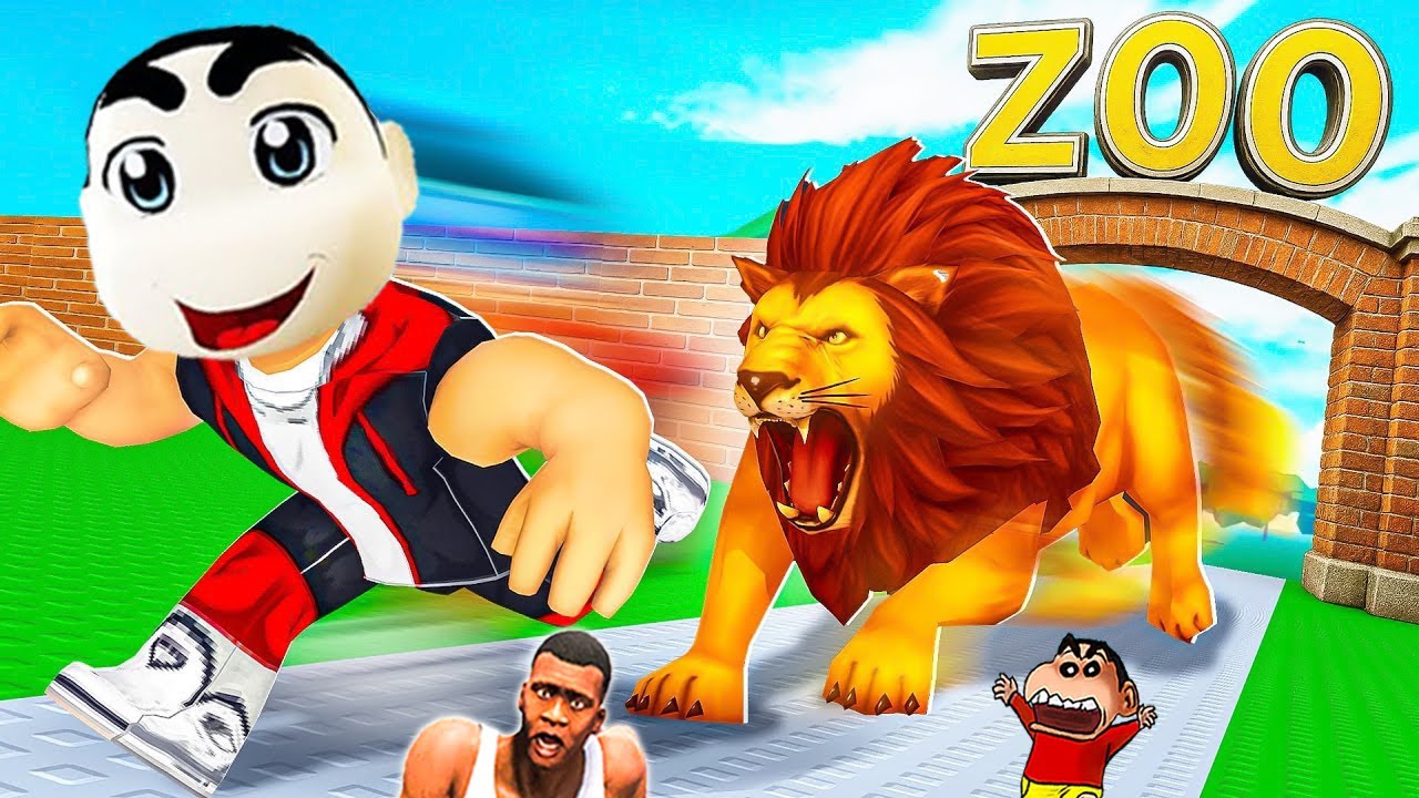 SHINCHAN Every Second +1 To Escape Roblox Zoo with FRANKLIN & CHOP ...