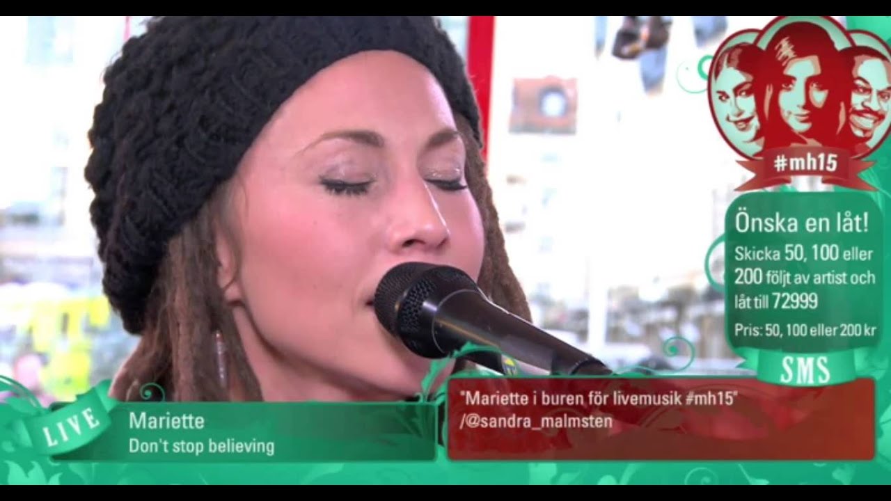 Mariette - Don't Stop Believing | Live Musikhjälpen 2015 - YouTube