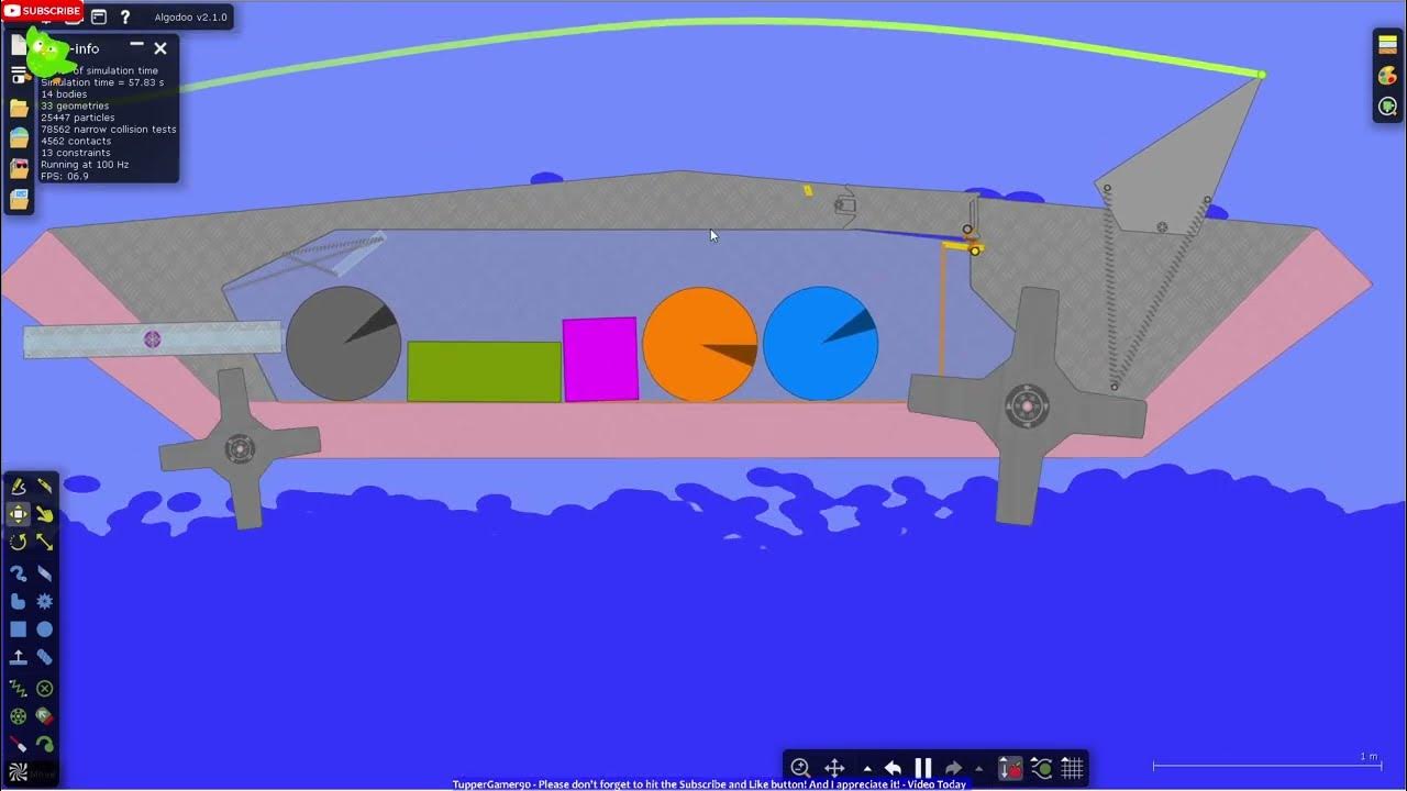 Algodoo Phun Water: I tried to survive a tsunami. - YouTube