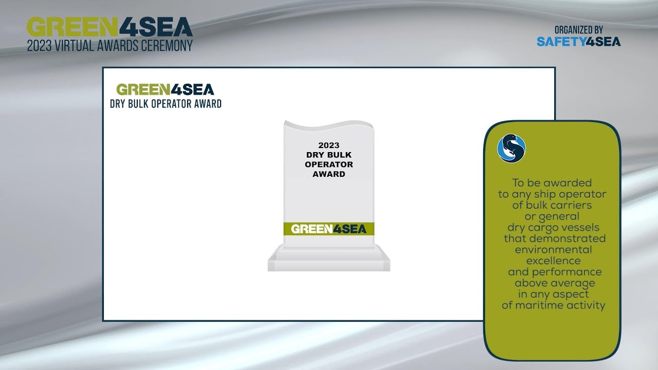 M/MARITIME receives the 2023 GREEN4SEA Dry Bulk Operator Award - YouTube
