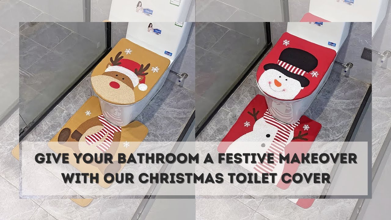 Festive Santa Claus Christmas Toilet Seat Covers – Holiday Bathroom ...