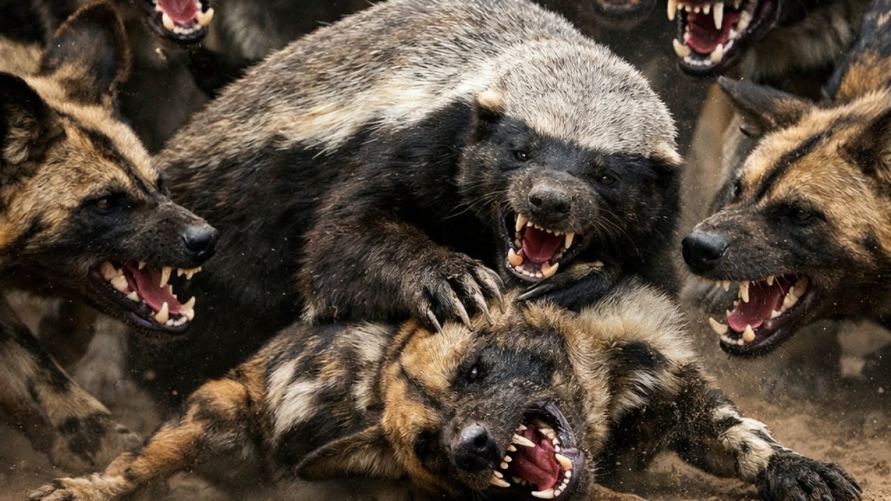 She Took on 20 African Wild Dogs | The Honey Badger’s Most Dangerous ...