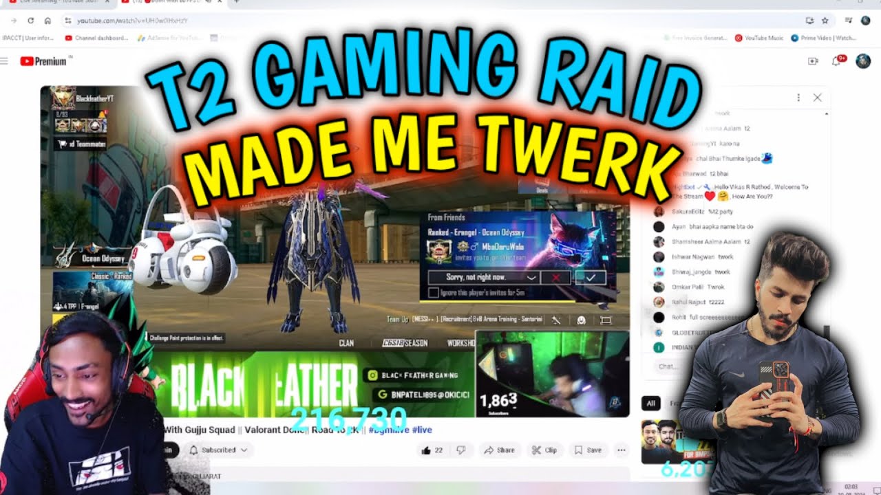 T2 Gaming RAID MY CHANNEL 😍😍 ⁠@T2GamingOfficial || Thank You For The ...