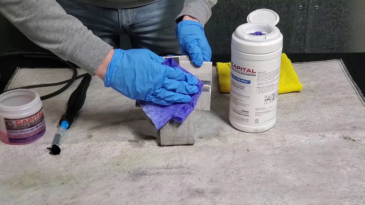 Capital Weld Cleaners - Neutralizing Wipes demo - YouTube