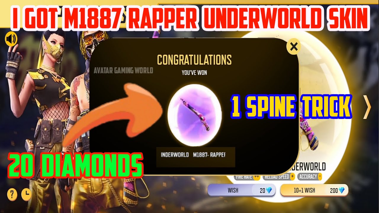 m1887 skin spine | one spine trick | rapper underworld skin spine - YouTube
