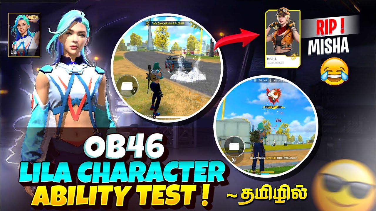 😍 OB46 Lila அக்கா, Ability Test in Freefire 🔥🤯| 4 Big Skills for 1 ...
