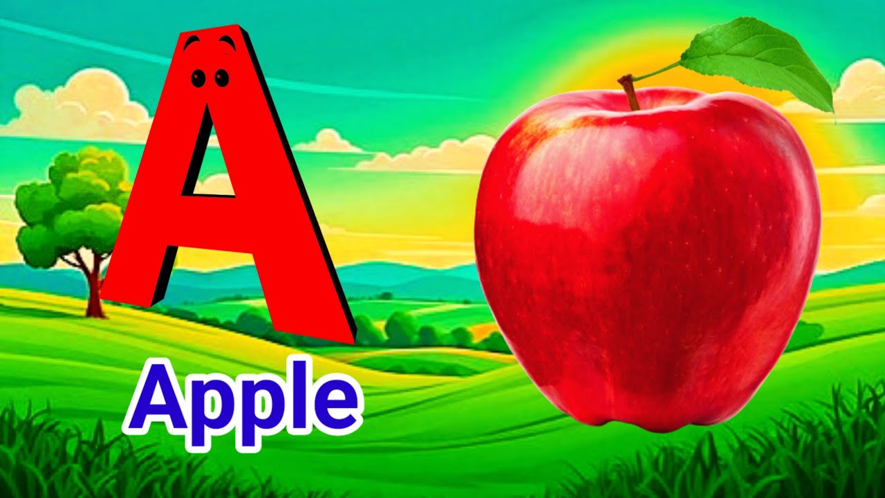 A for apple, abcd song, phonics song, abcd rhymes video, abcd learning ...
