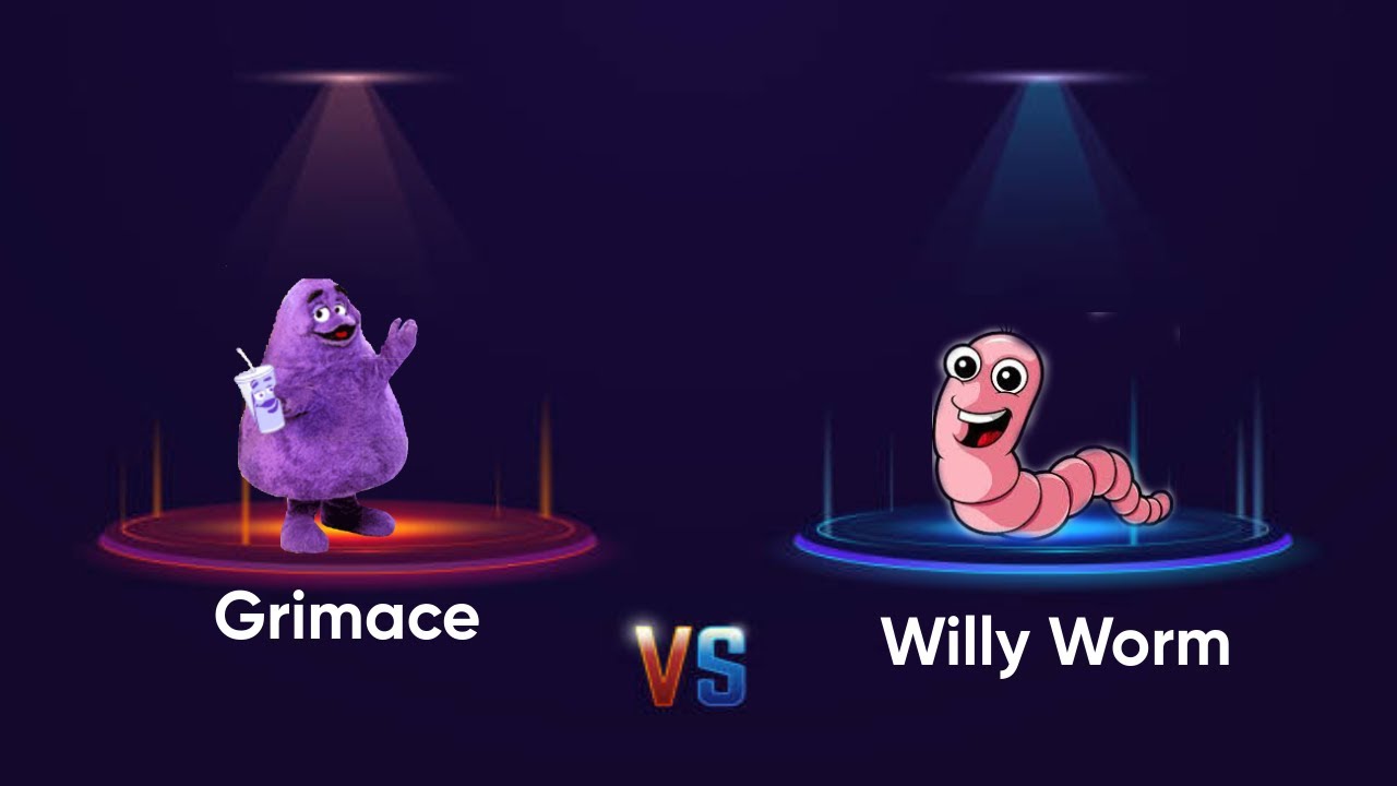 Grimace only up vs Willy worm - YouTube